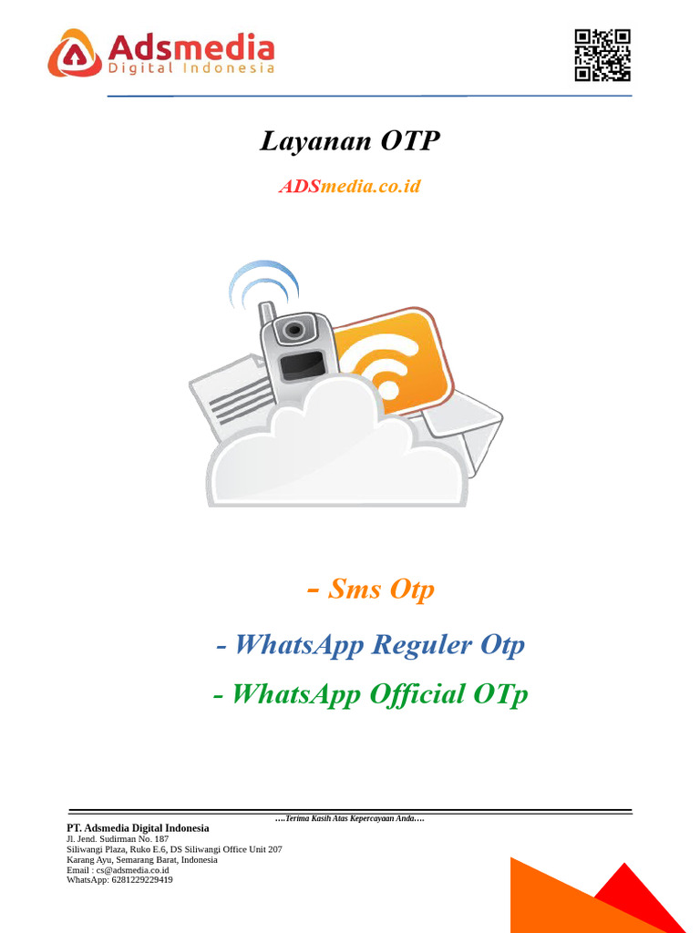Adsmedia Whatsapp Otp Informasi Tarif Syarat Simple Id | PDF