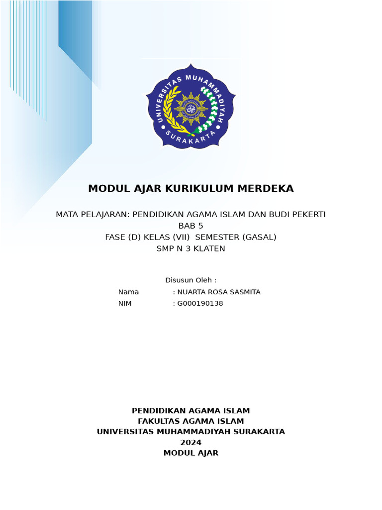 Modul Ajar Kurikulum Merdeka Pspi 2024 | PDF