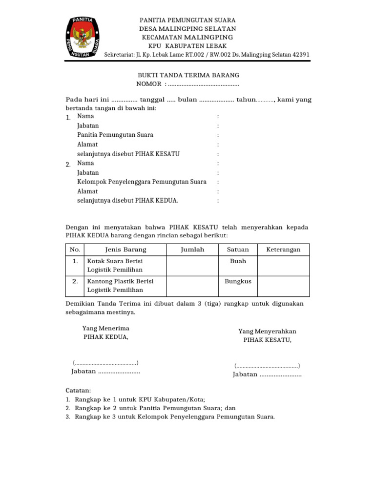 BTTB Dari PPS Ke KPPS Malsel | PDF