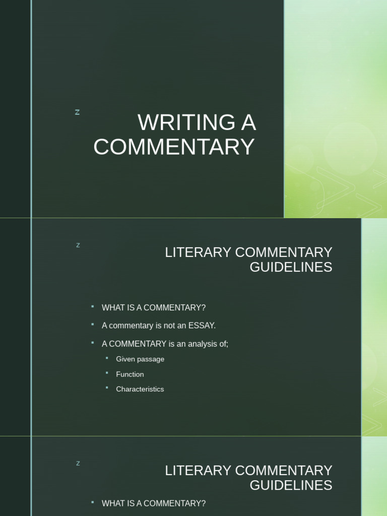 Writing A Commentary | PDF | Narrative | Essays