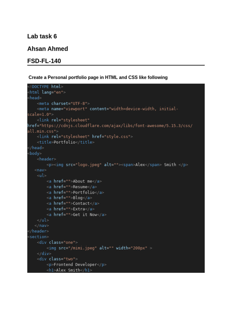 Lab Task 6 Ahsan | PDF | Web Development | World Wide Web