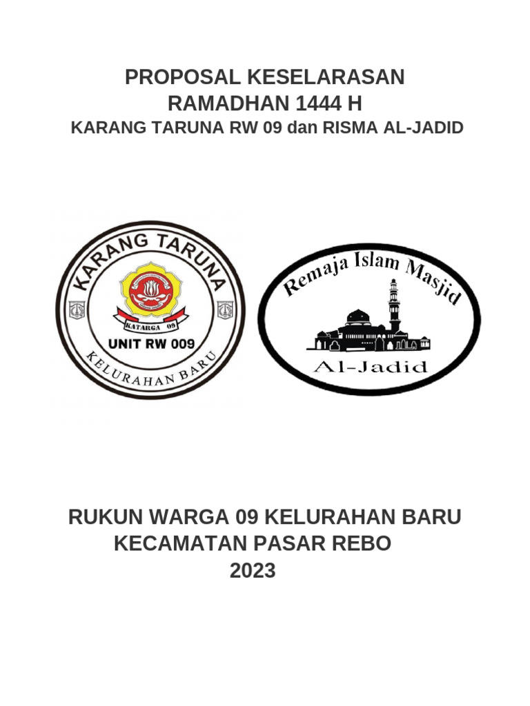 Proposal Bazaar Ramadhan RW 09 2023 | PDF