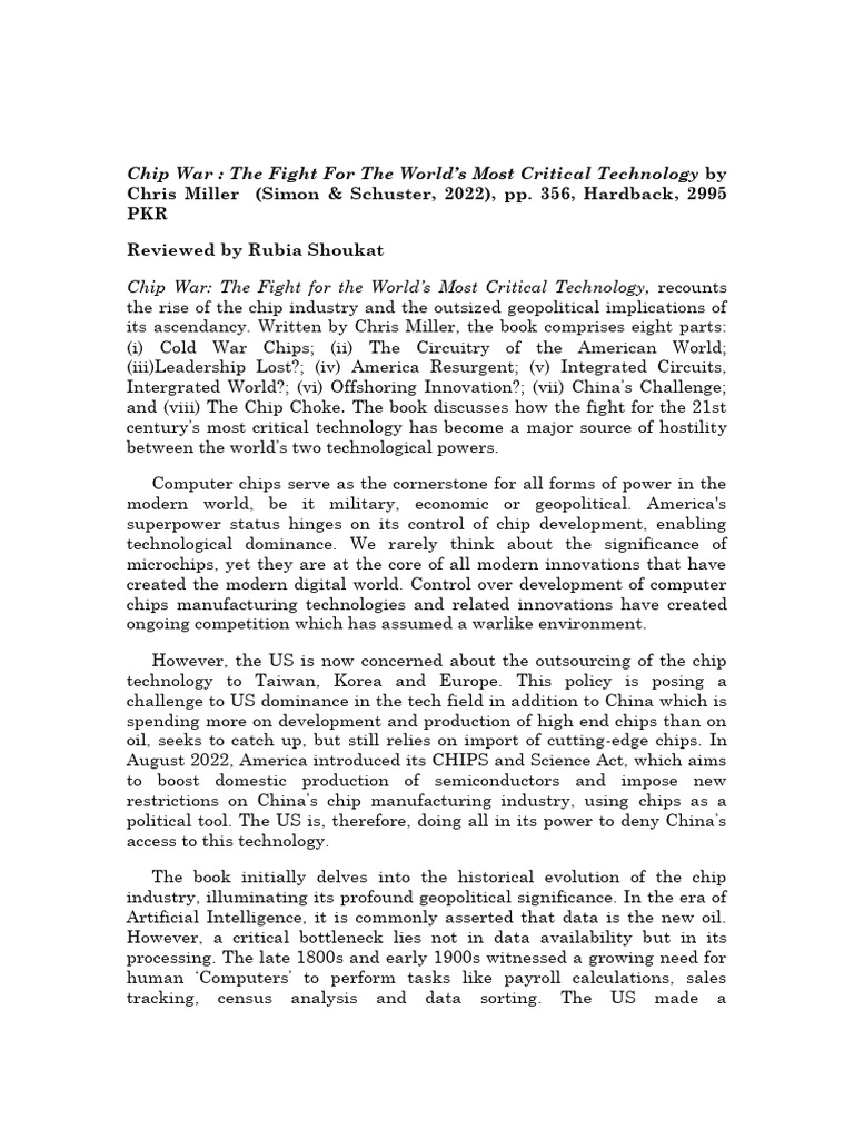 007 Book+Review+Chip+War | PDF | Integrated Circuit