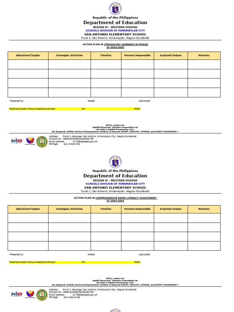 Action Plan Template 2 | PDF | Human Communication | Behavior Modification