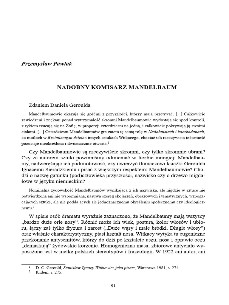Nadobny Komisarz Mandelbaum | PDF