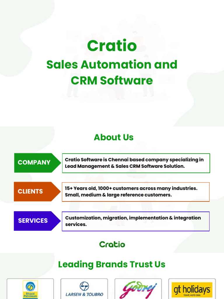 Cratio CRM Presentation | PDF | Customer Relationship Management | Software