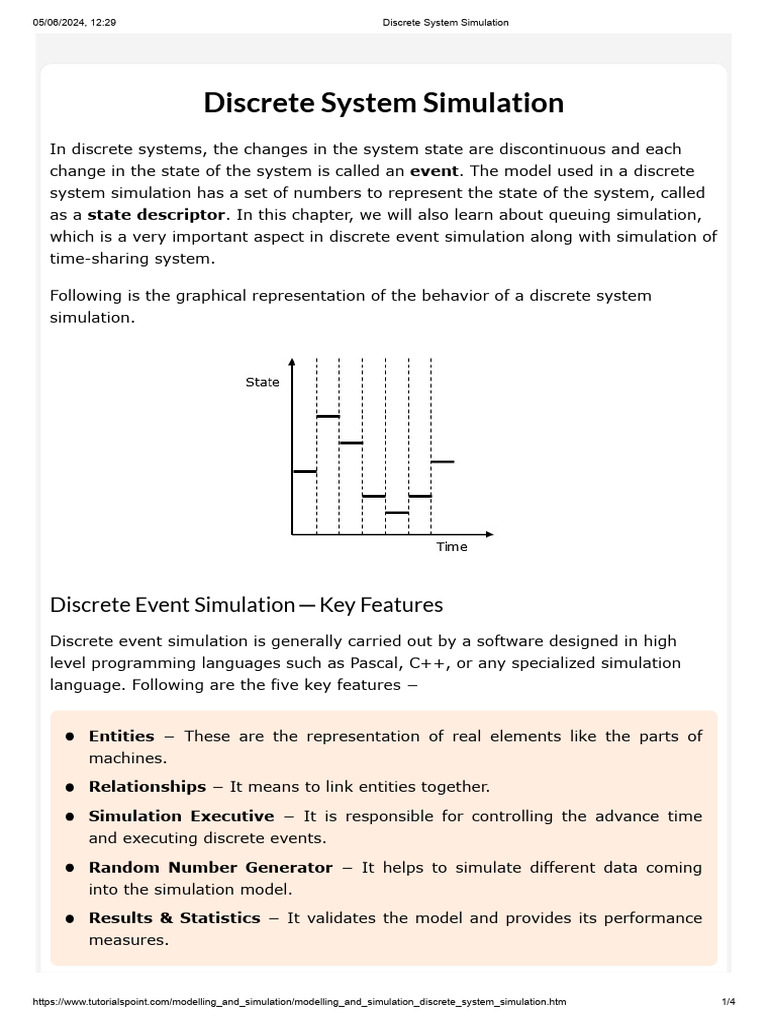 Discrete System Simulation | PDF | Simulation | System