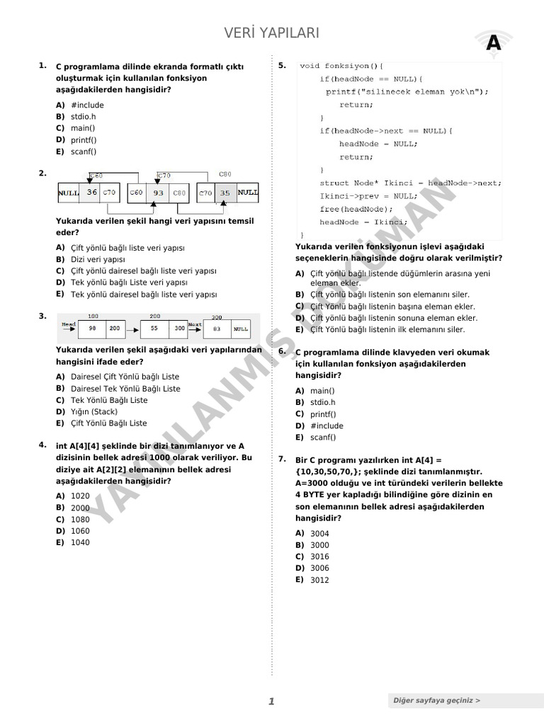 Veri Yapıları | PDF