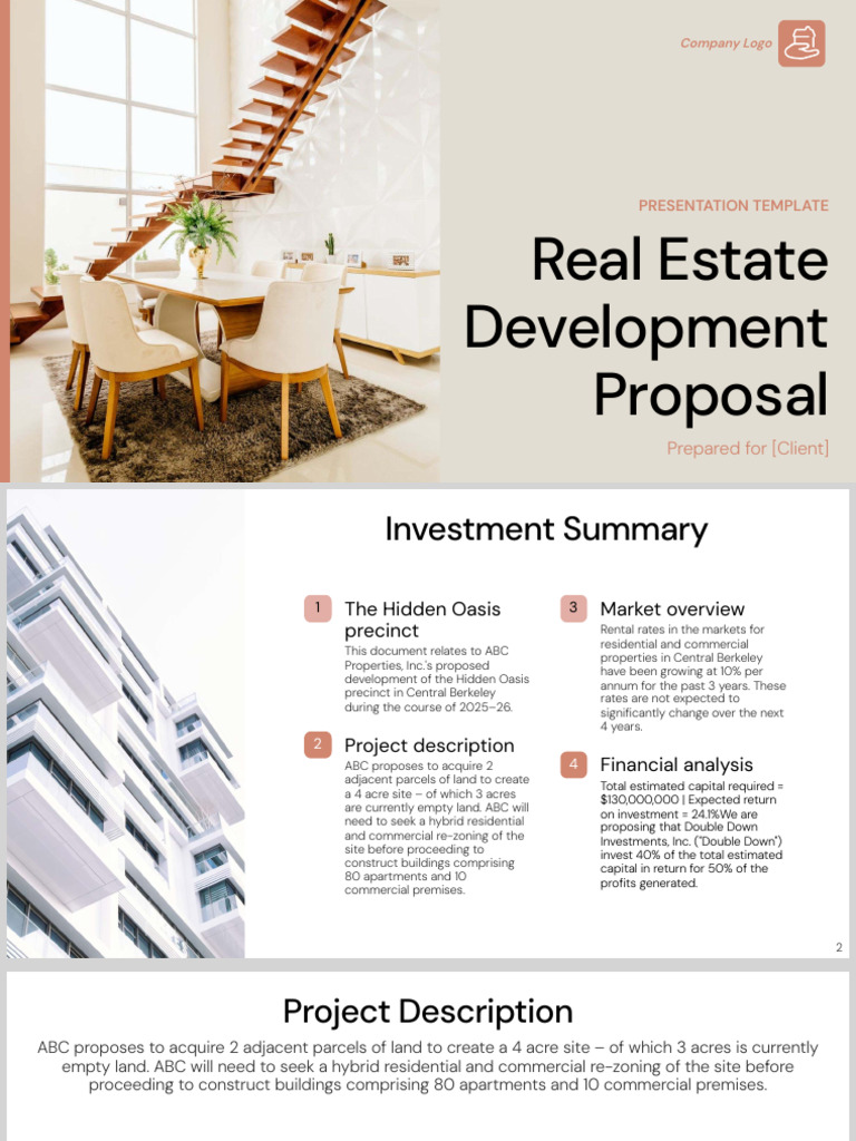 Real Estate Development Proposal | PDF | Urban Planning | Housing
