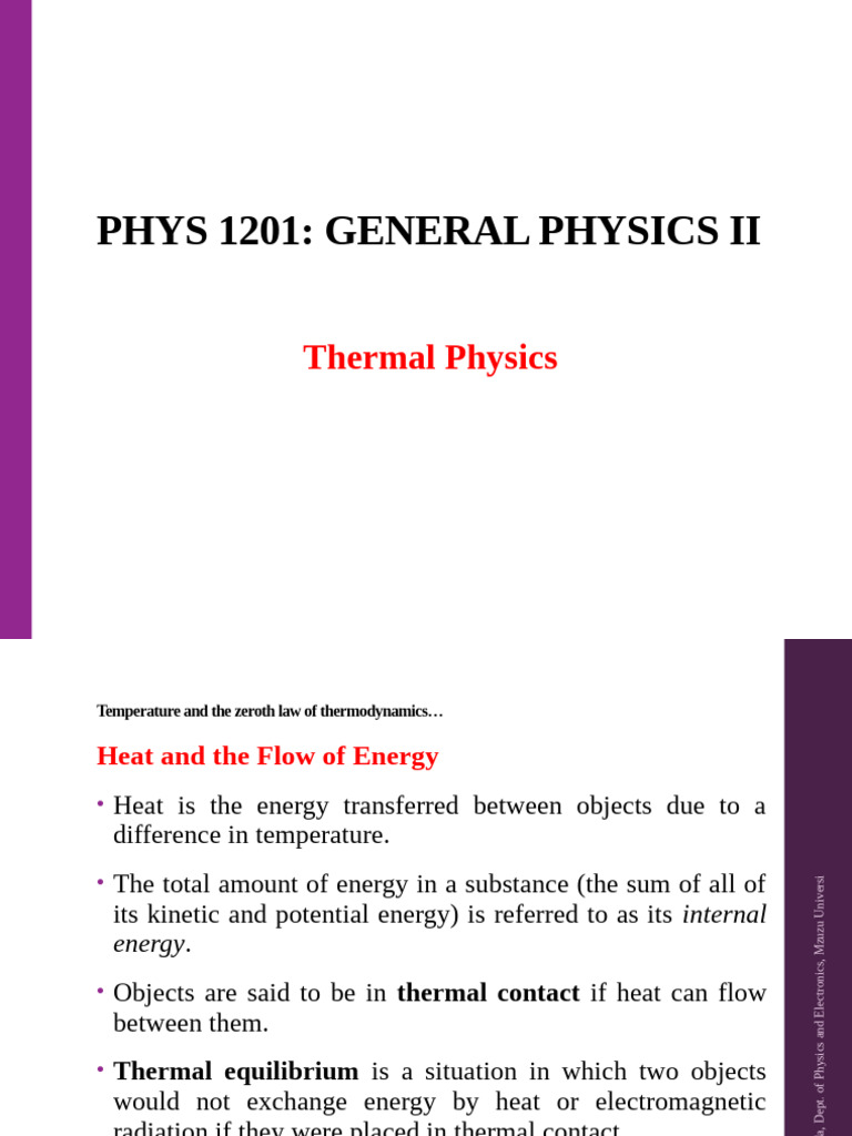 Thermal Physics LL | PDF | Heat | Temperature