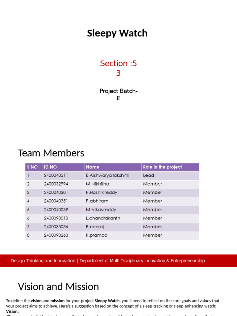 DTI Pitch Deck Template For End Sem Final 2400040311 | PDF | Sleep ...