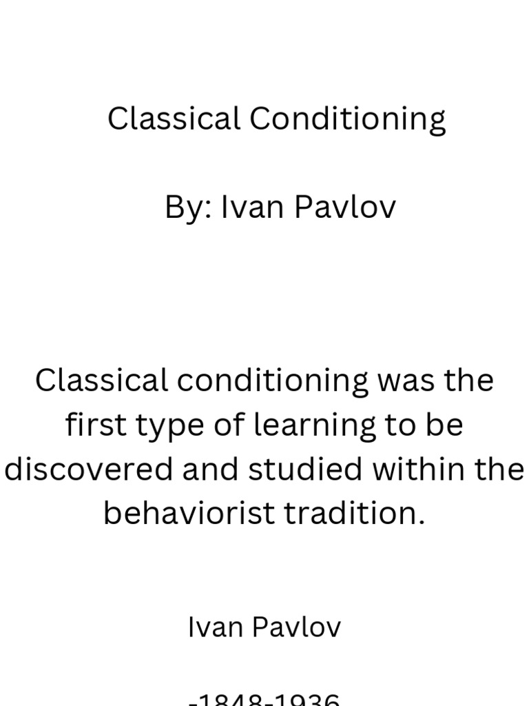 Classical Conditioning by Ivan Pavlov 20241115 131657 0000 | PDF