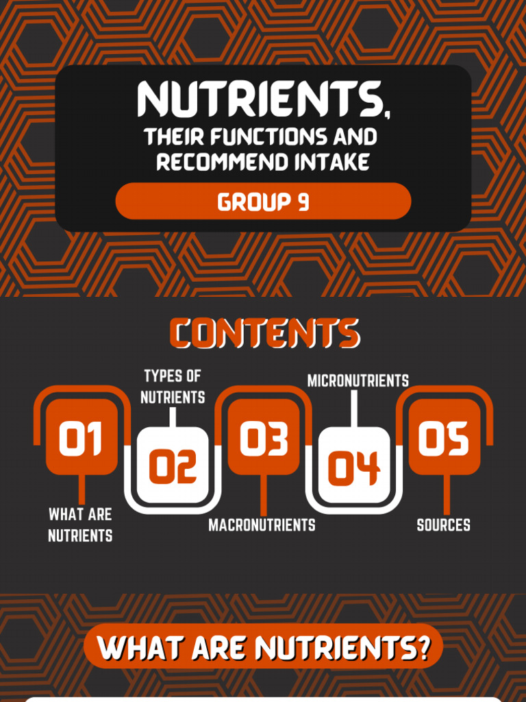 Nutrients Their Functions and Recommended Intake | PDF