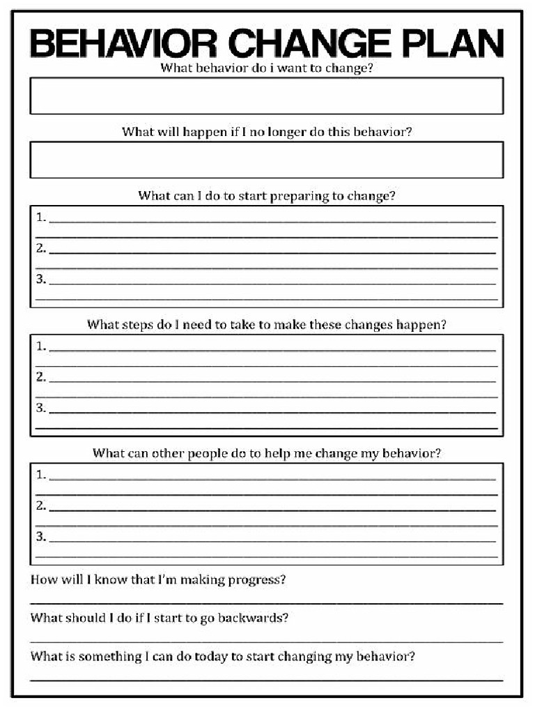 Behavior Change Plan | PDF