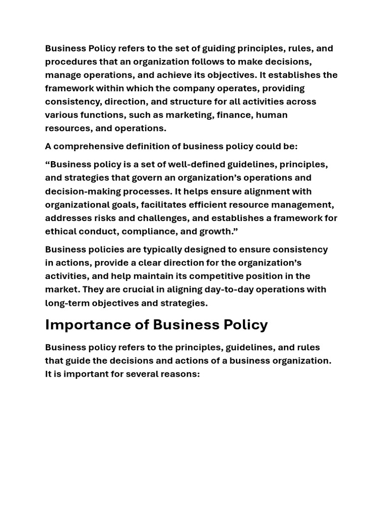 BPSM Unit 1.1 | PDF | Forecasting | Strategic Management