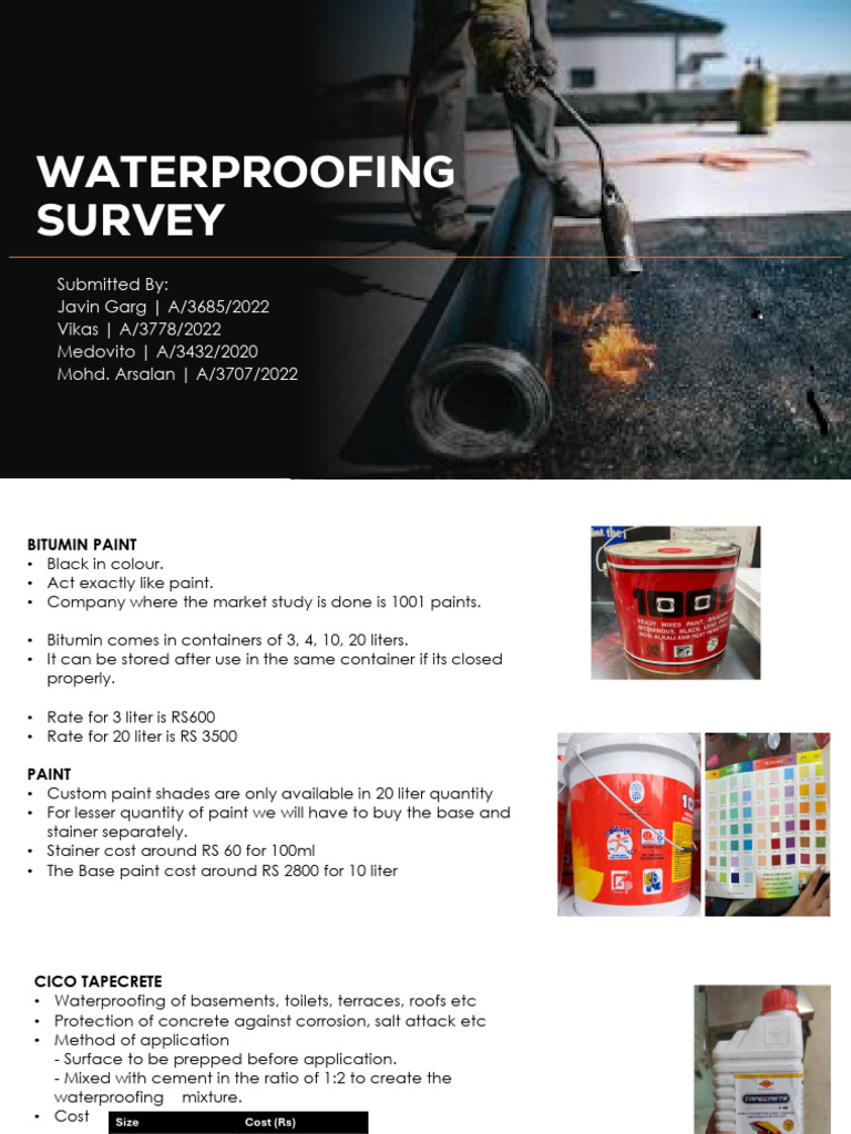 Market Survey | PDF | Paint | Concrete