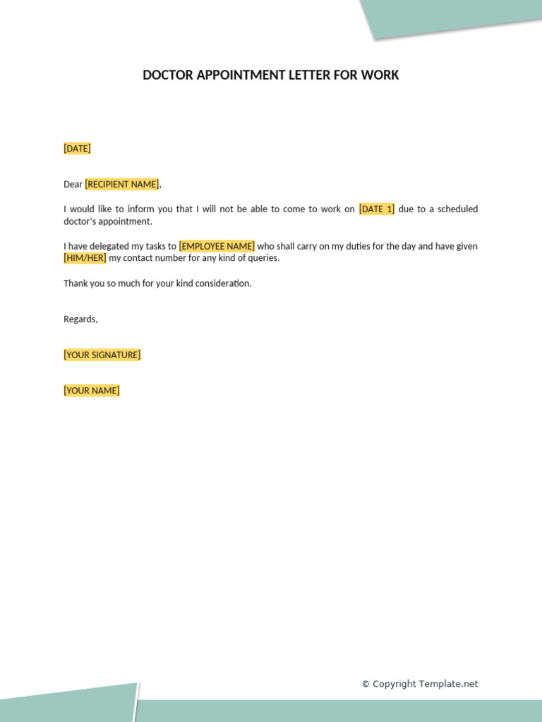 Doctor Appointment Leave Letter | PDF