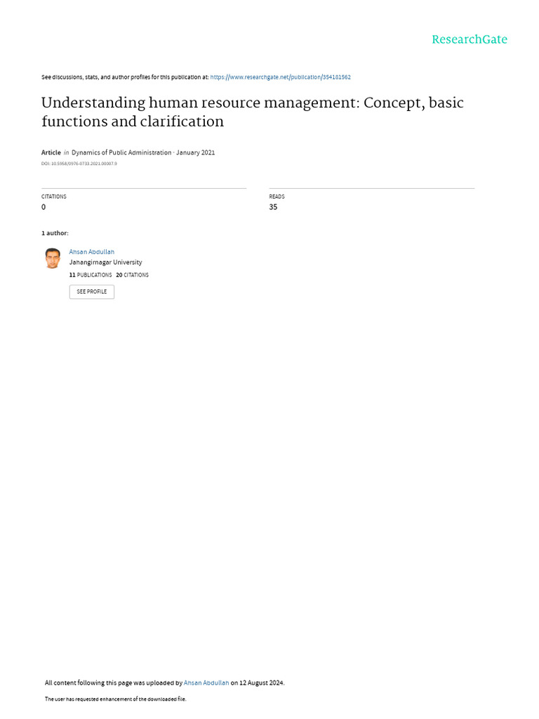Understanding Human Resource Management Concept Basic Functions and ...
