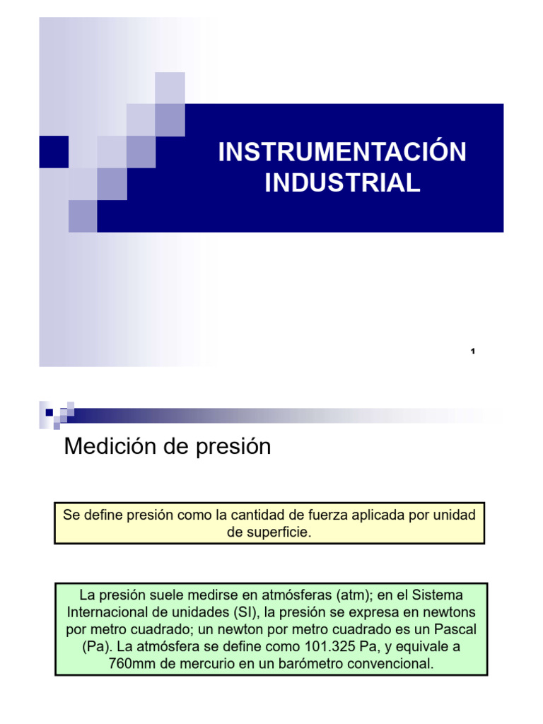 Instrumentacion Clase4 | PDF | Presión | Pascal (Unidad)