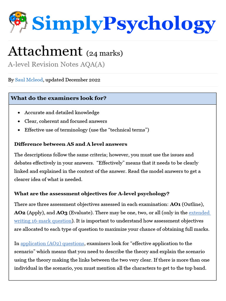 Attachment Psychology | PDF | Attachment Theory | Infants