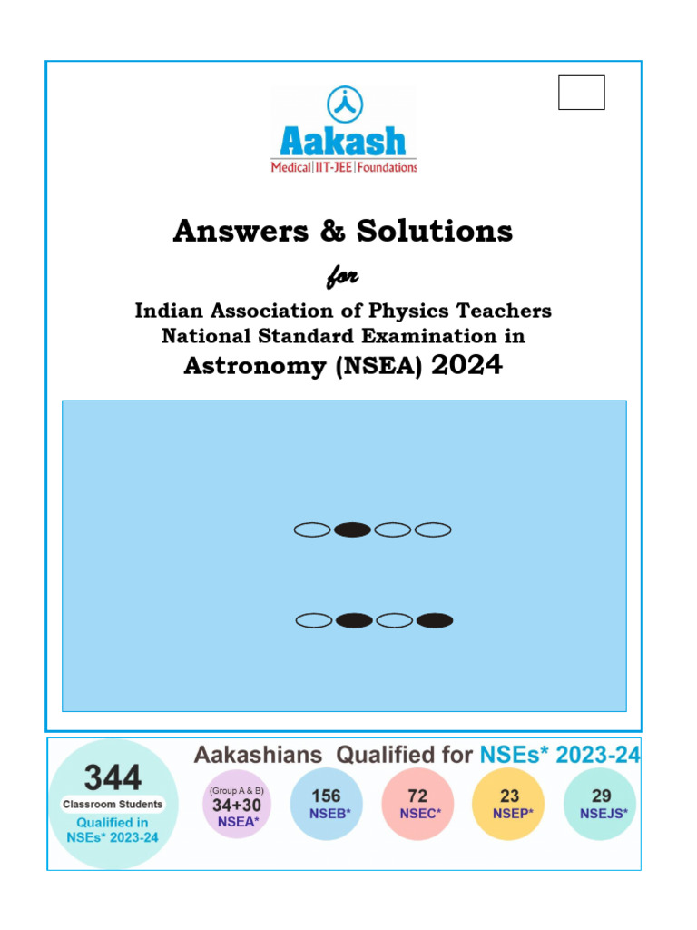 NSEA 2024 Question Paper and Solutions | PDF | Spin (Physics ...