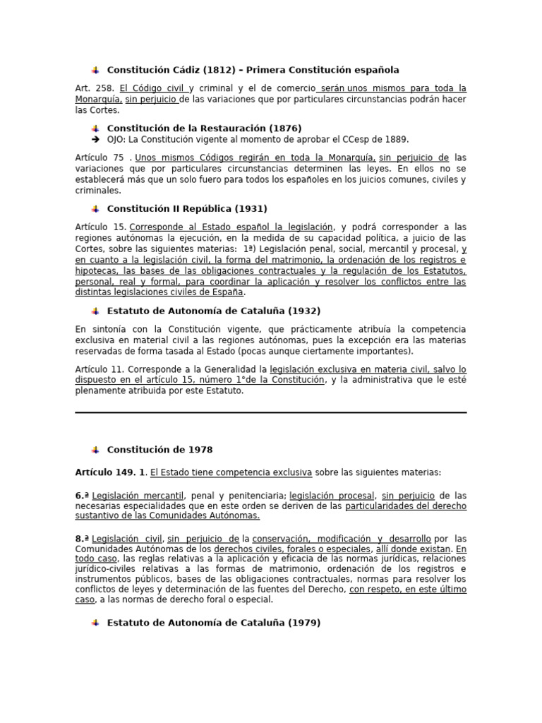 Evolución del Derecho Civil en España | PDF | Ley procesal | Constitución
