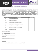 Utilization Certificate Format Guide | PDF