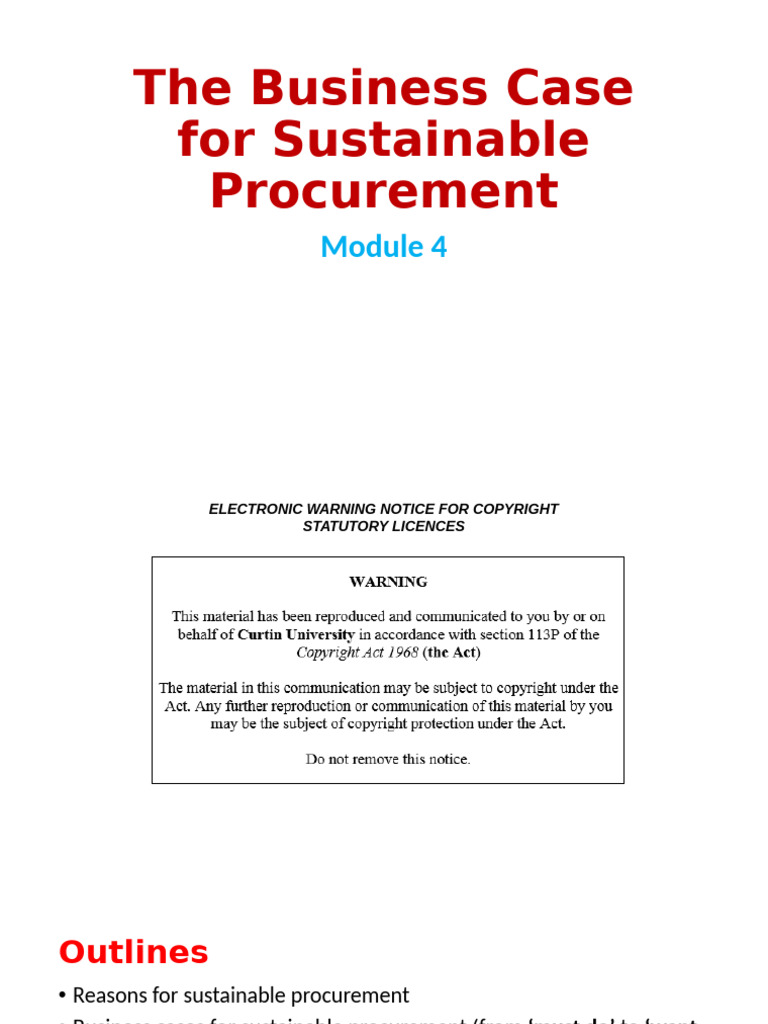 MGMT2018M4 The Business Case For Sustainable Procurement | PDF ...