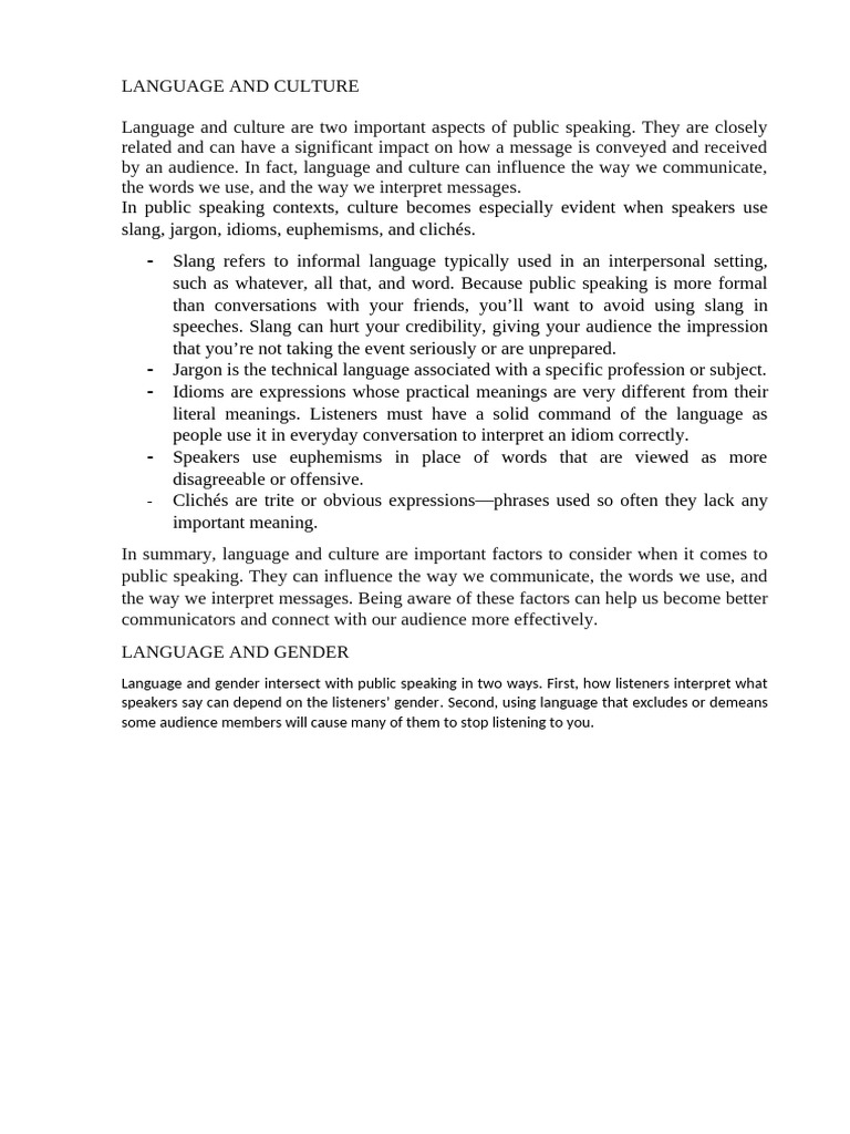 Language and Culture | PDF