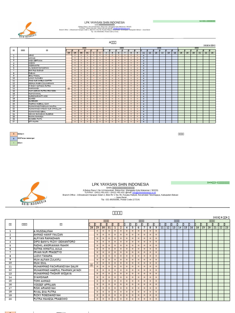 Absen Angkatan 17 | PDF