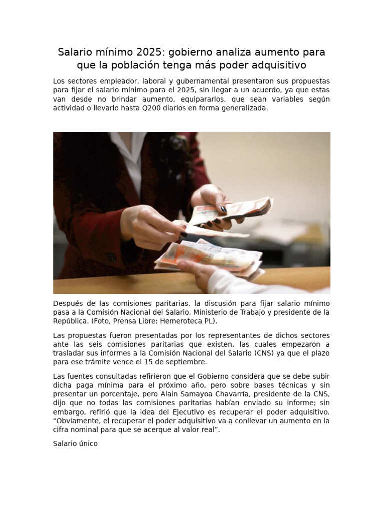 Salario M Nimo 2025 | PDF | Salario mínimo | Salario