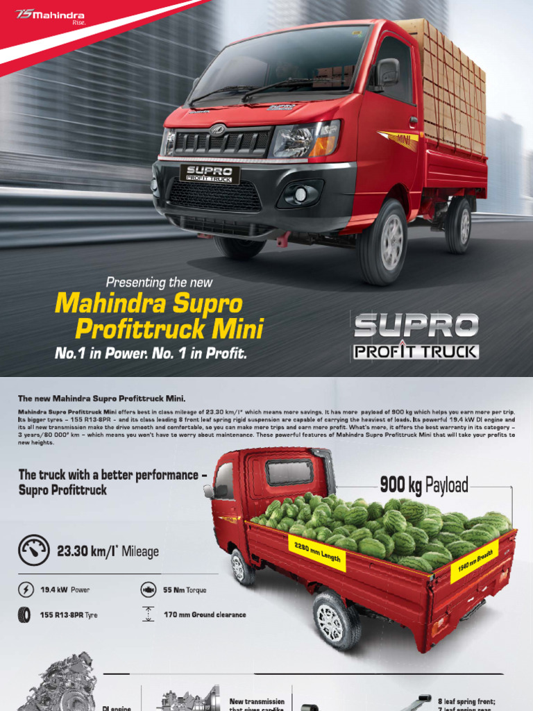 Mahindra Supro Minitruck Brochure | PDF