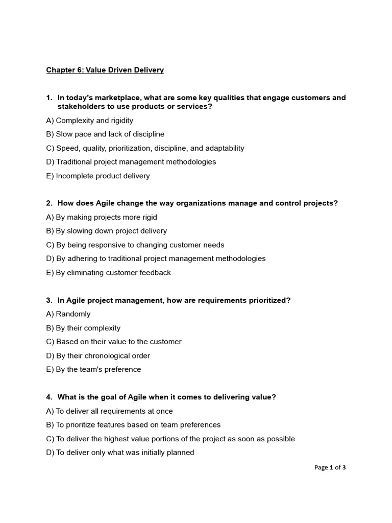Chapter 6 Value Driven Delivery PDF Scrum Software Development