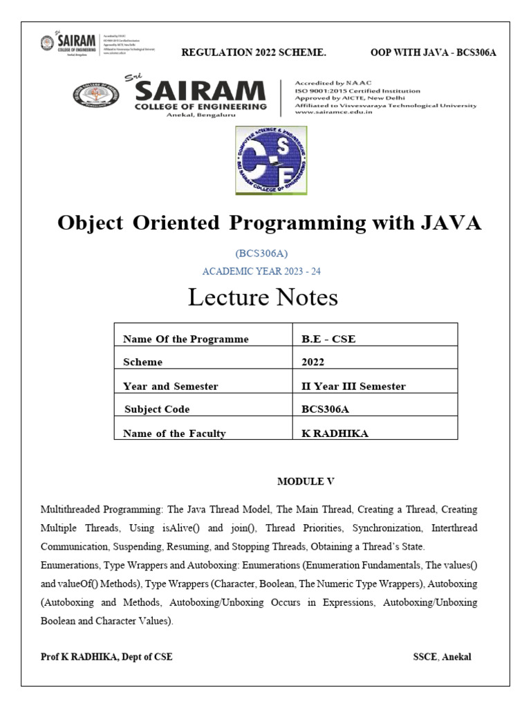 Java Multithreading Lecture Notes | PDF | Data Type | Boolean Data Type