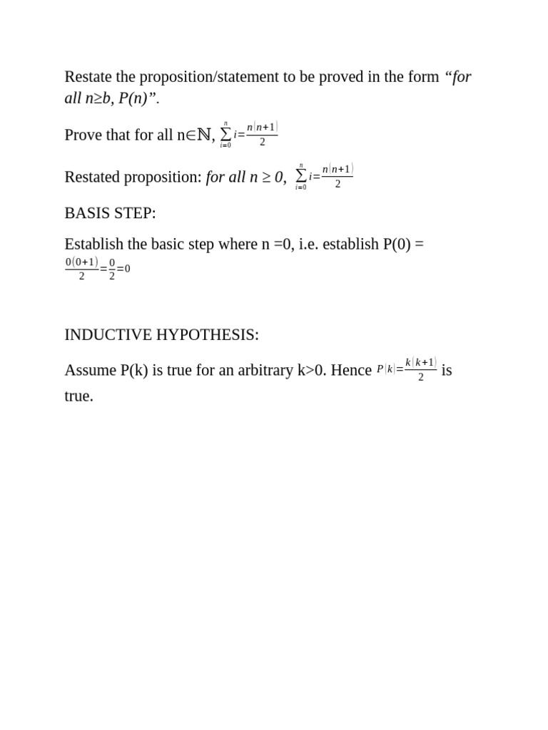 Proof by Induction Example | PDF