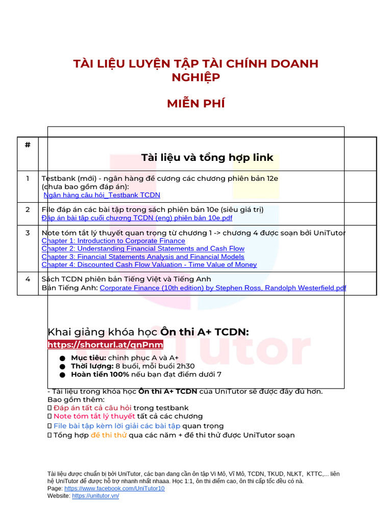 UniTutor - Tổng hợp tài liệu tặng UEH TCDN miễn phí | PDF