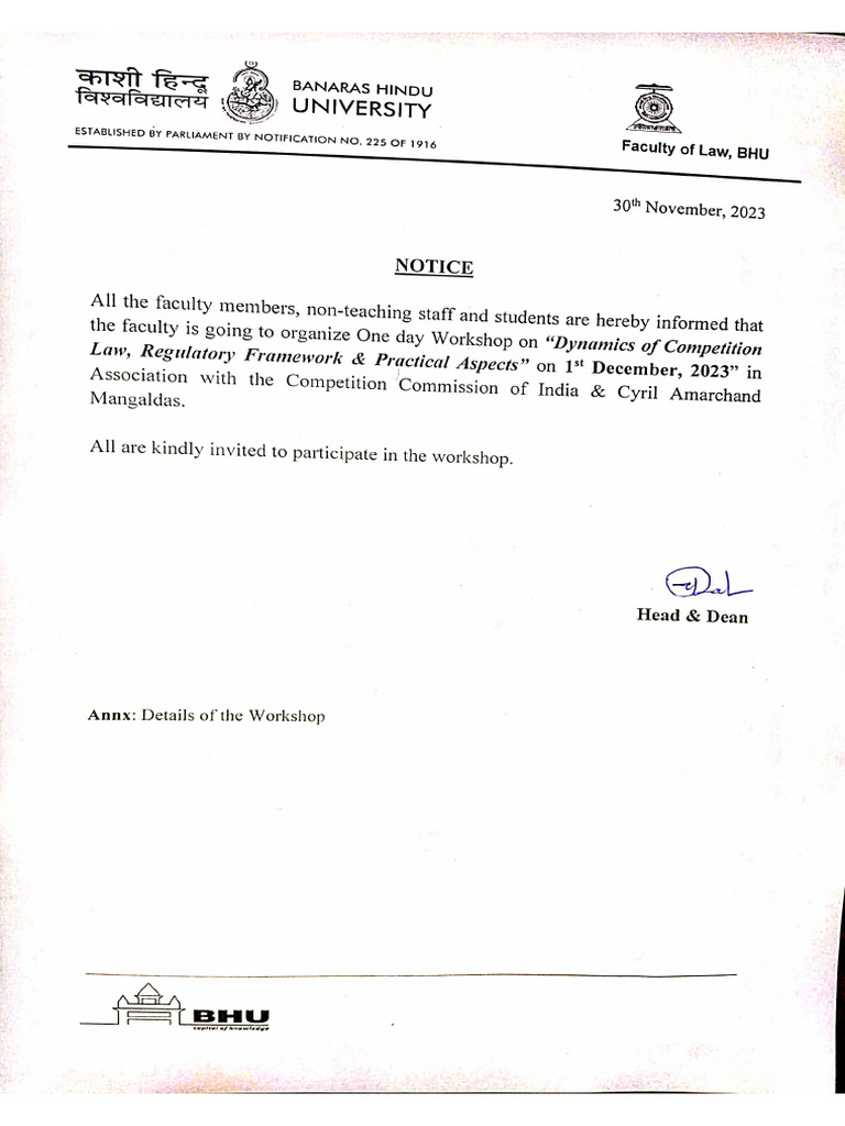 Notice - Workshop | PDF