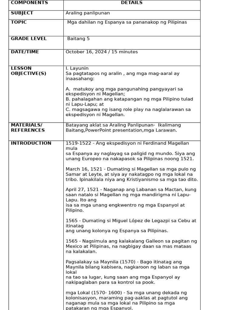 Microteaching Lesson PlanEED7 | PDF