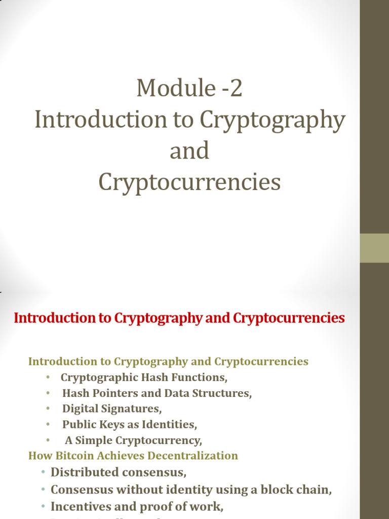 Module 2 Cryptography 7 10 2024 1 Pdf Cryptocurrency Bitcoin 9079
