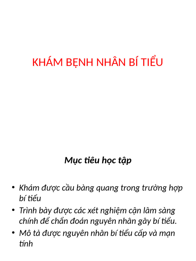 4 Khám Bí Tiểu Gởi Sv | PDF