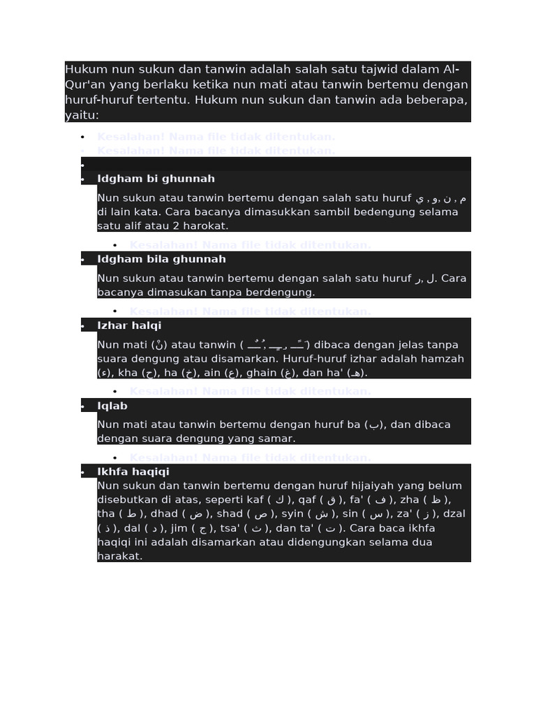 Hukum Nun Sukun | PDF