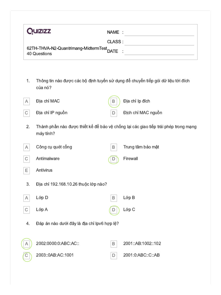 62TH THVA N2 Quantrimang Answerkey | PDF