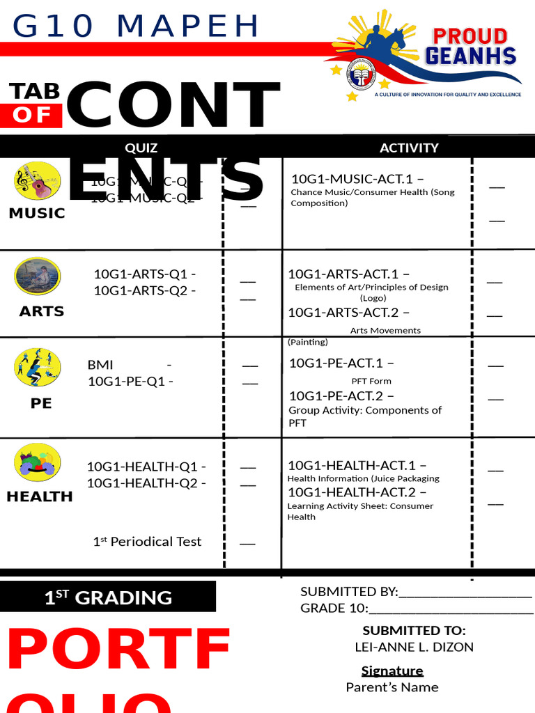 Table of Contents Portfolio 1 | PDF