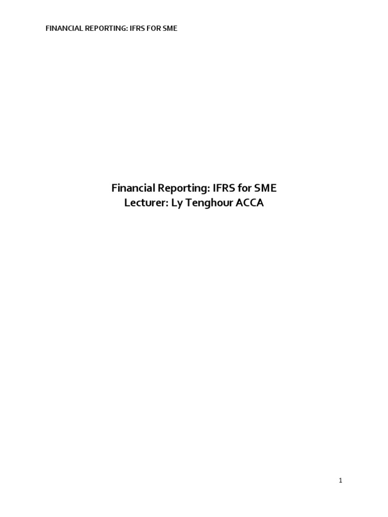IFRS For SME Study Material EN | PDF | Goodwill (Accounting) | Balance Sheet