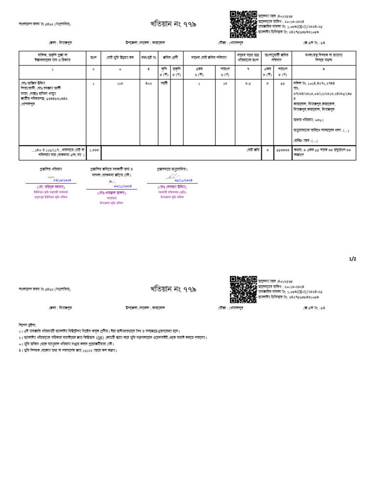 Khatiyan - MD. Azim Uddin | PDF