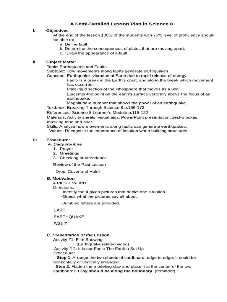 Science 8-Earthquakes and Faults | PDF | Earthquakes | Fault (Geology)