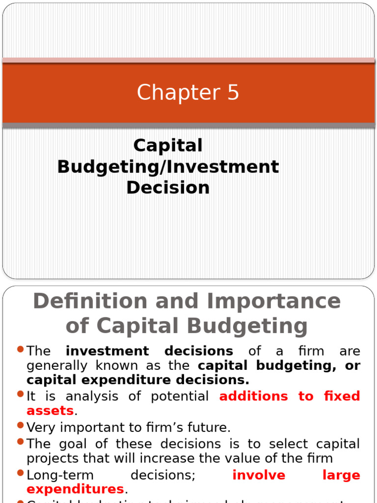 Chapter 5 FM | PDF | Capital Budgeting | Net Present Value