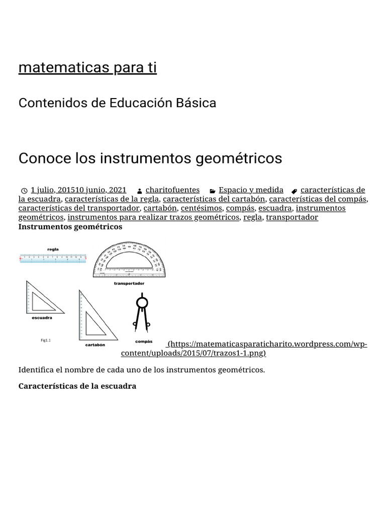 Conoce Los Instrumentos Geométricos Matematicas para Ti | PDF ...