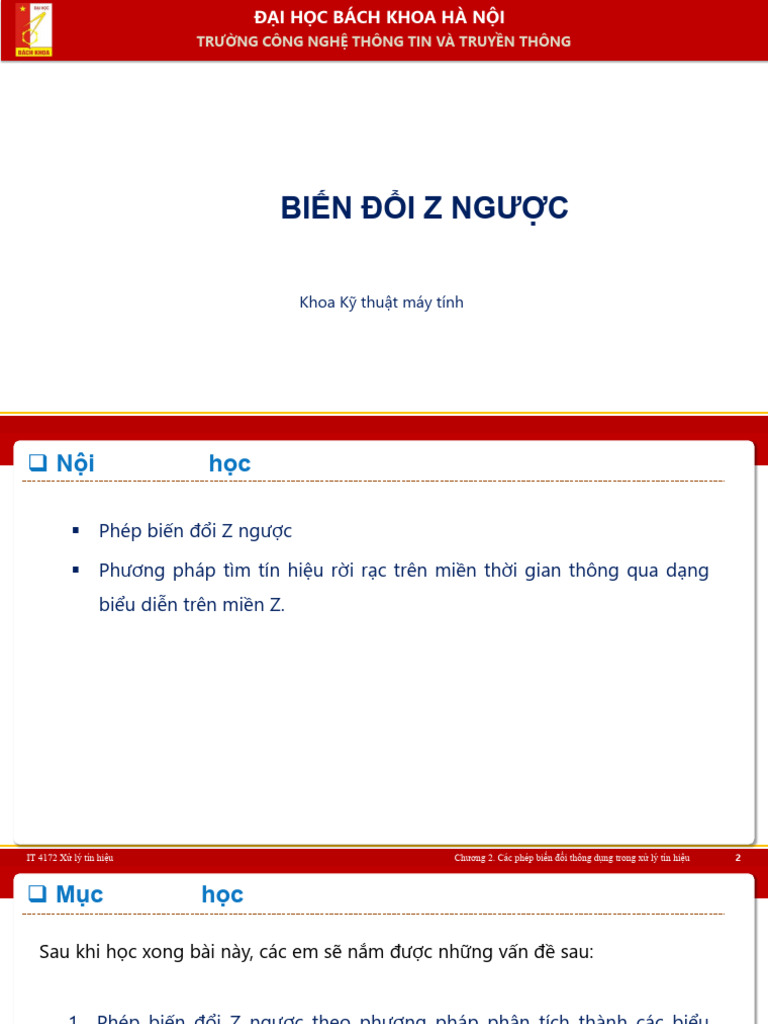 Bài 9 Phép biến đổi Z ngược | PDF