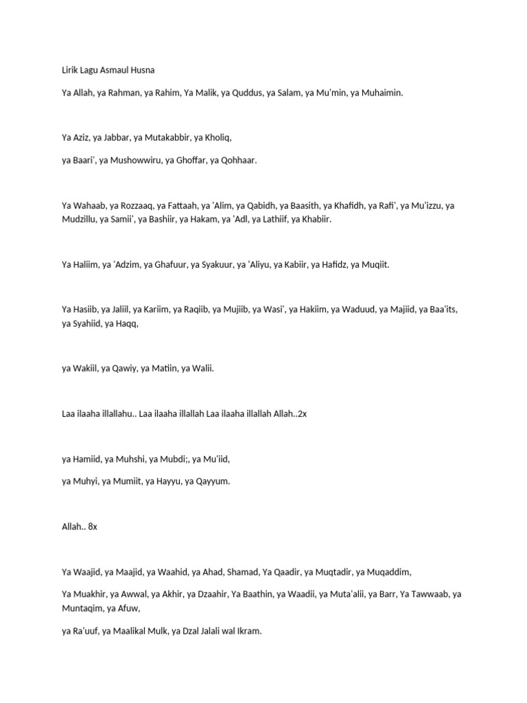 Lirik Lagu Asma-WPS Office | PDF